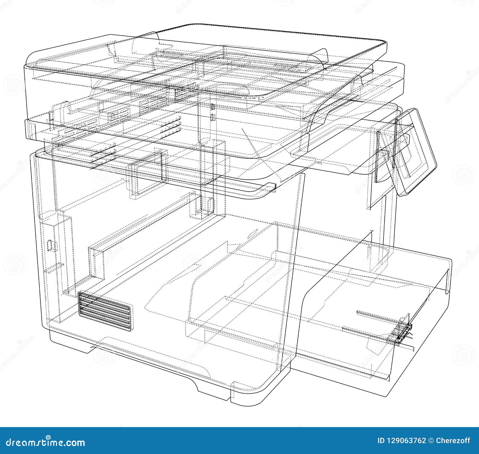 Printer concept. Vector stock vector. Illustration of copy - 129063762