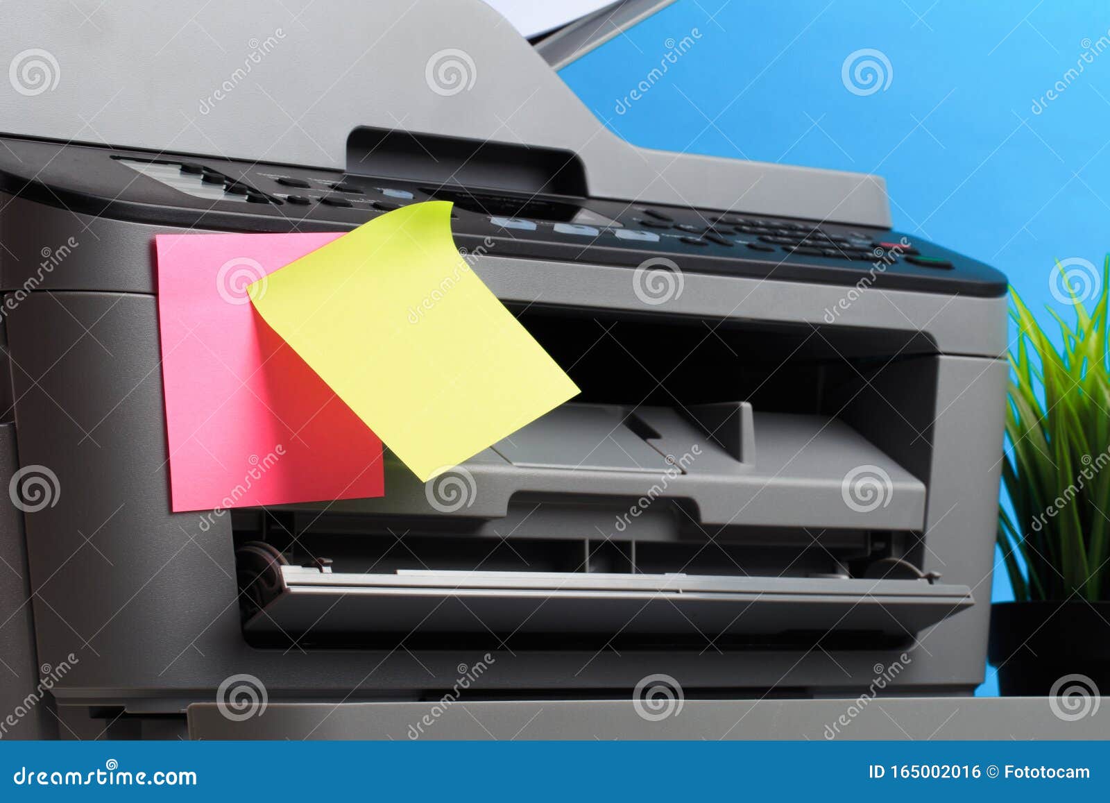 Printer, Copier, Scanner on Color Background . Office Table - Image ...