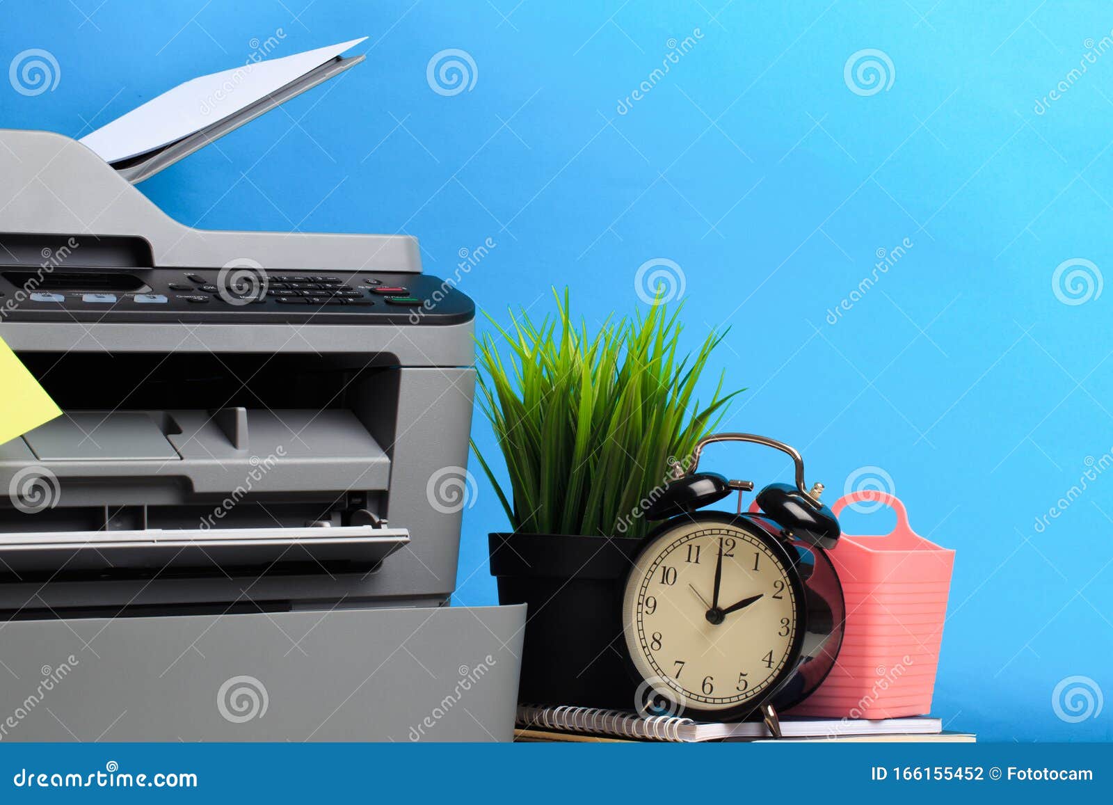 Printer, Copier, Scanner on Color Background . Office Table - Image ...