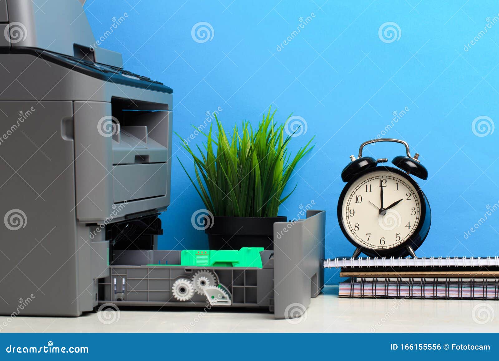 Printer, Copier, Scanner on Color Background . Office Table - Image ...