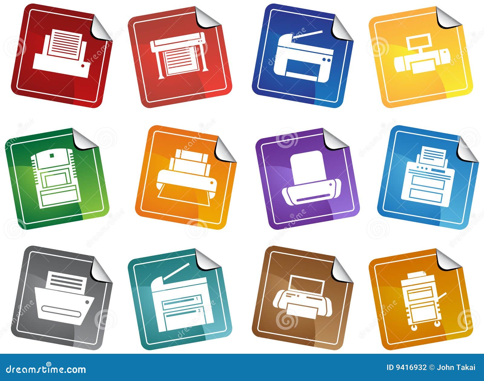 Printer / Copy Machine Icons Stock Vector - Illustration of copy ...
