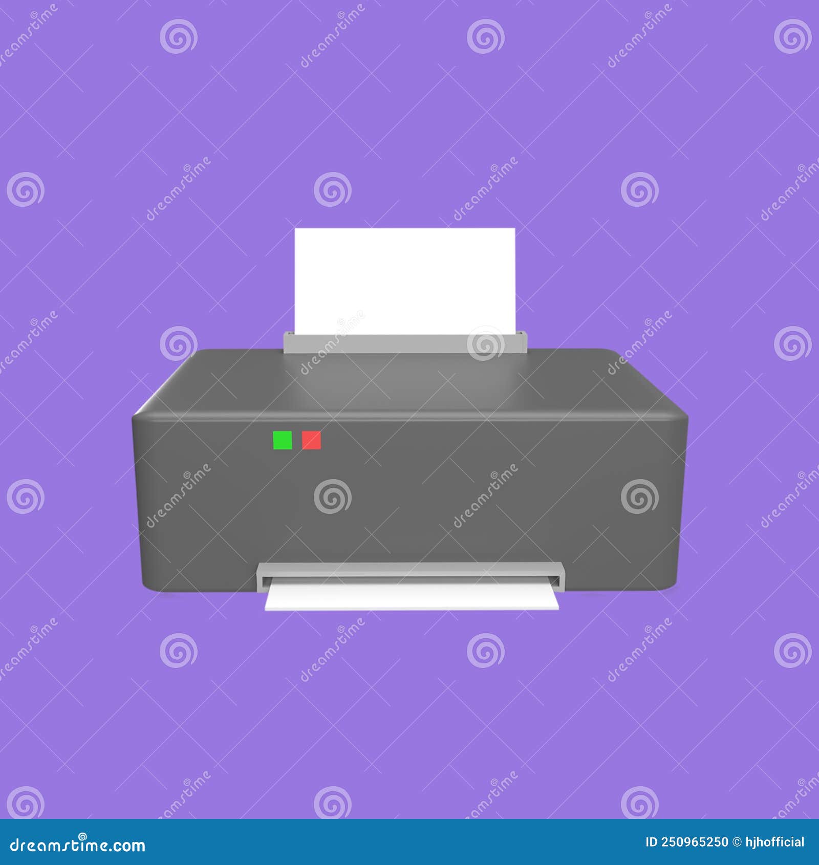 Printer 3d Icon Model Cartoon Style Concept. Render Illustration Stock ...