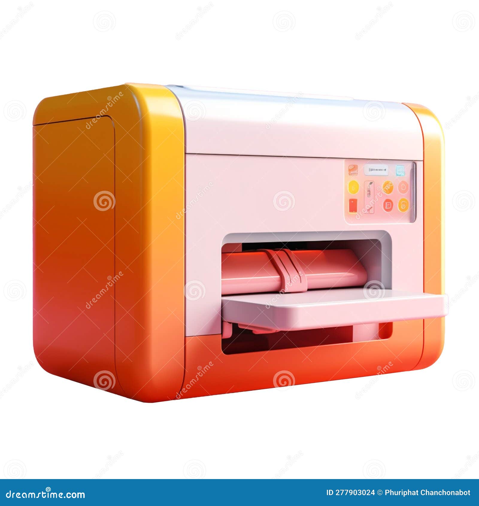 Printer in 3D Style Trending Color Palette with Generative AI Stock ...