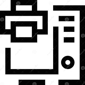 Printer Display Computer Desktop Workstation Stock Image - Illustration ...