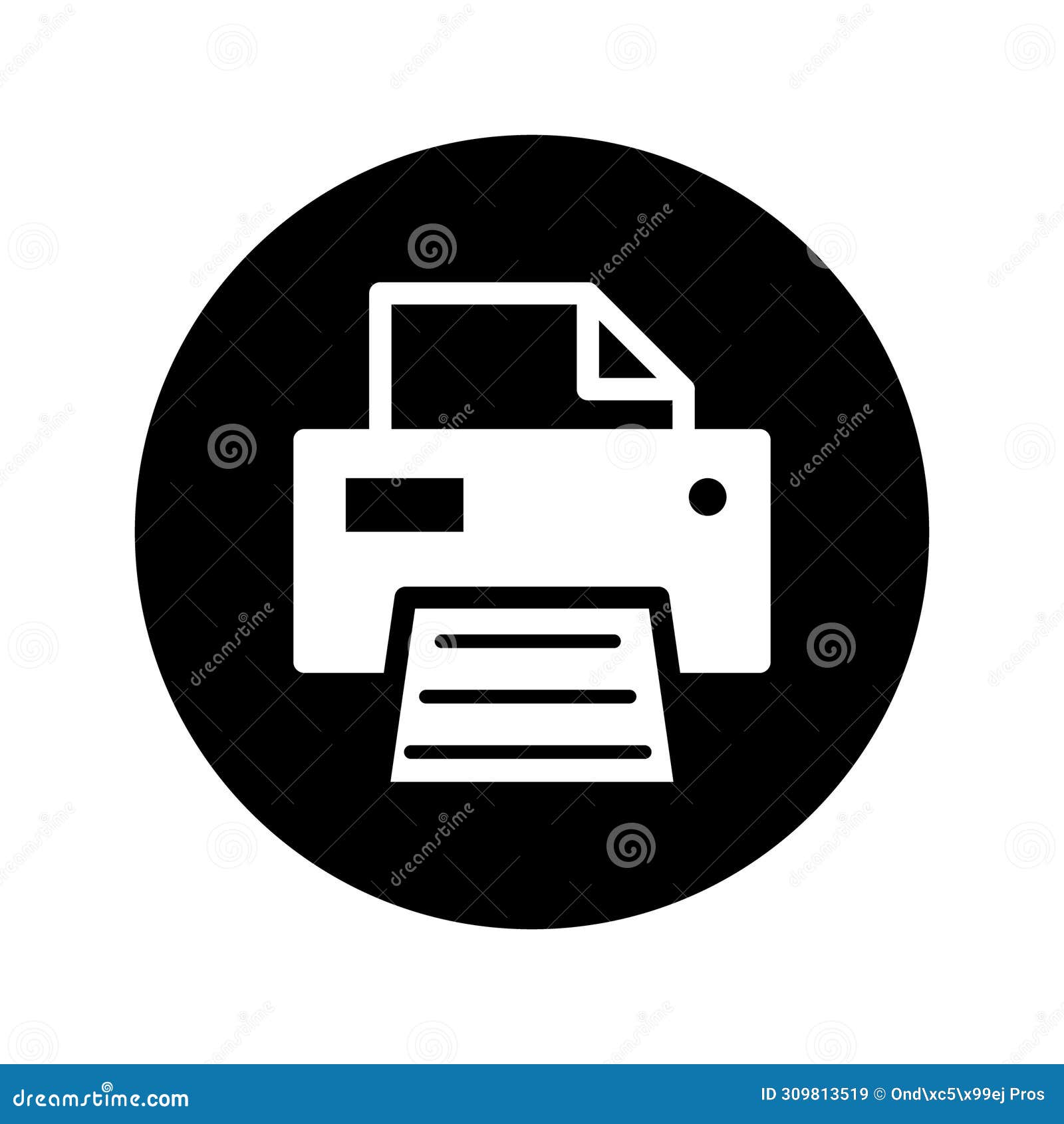 Printer Document Web Icon, Printout Machine Technology Flat Sign Vector ...