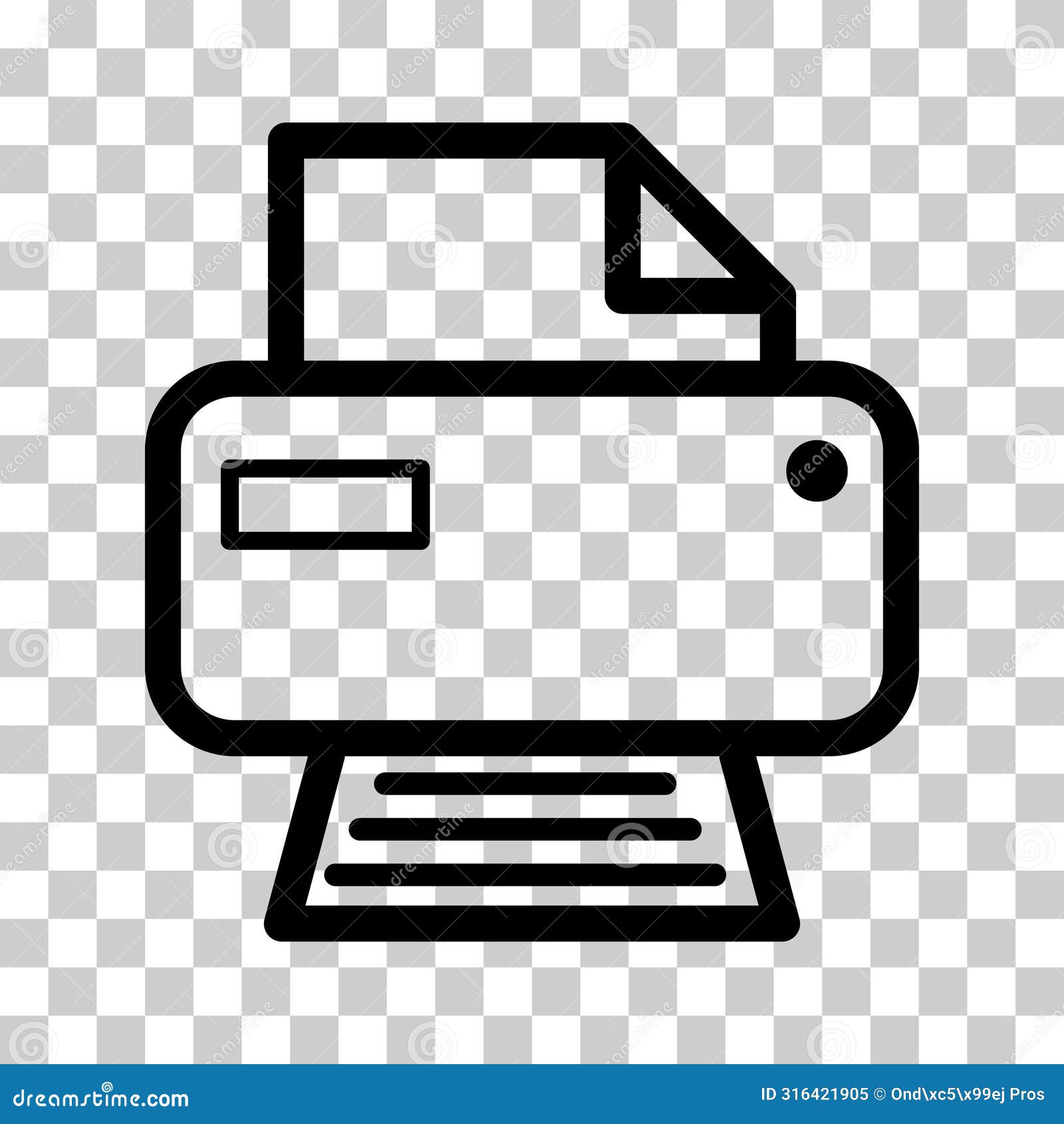 Printer Document Web Icon, Printout Machine Technology Flat Sign Vector ...