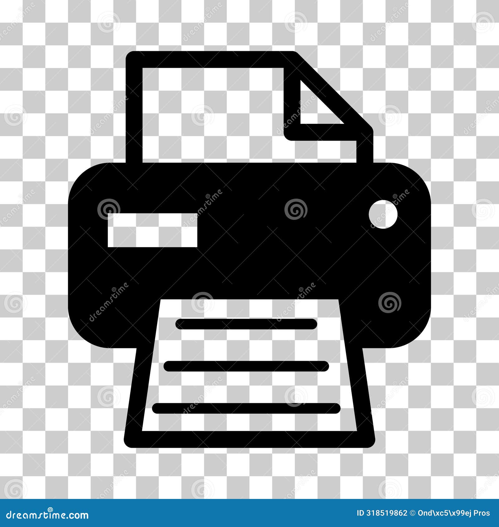 Printer Document Web Icon, Printout Machine Technology Flat Sign Vector ...