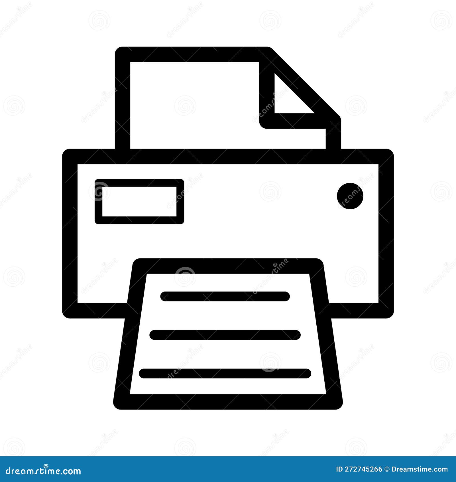 Printer Document Web Icon, Printout Machine Technology Flat Sign Vector ...
