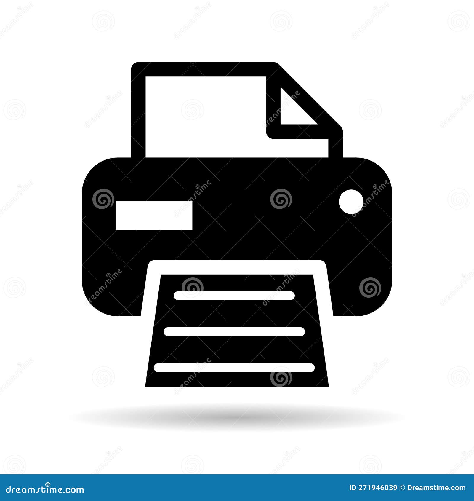 Printer Document Web Shadow Icon, Printout Machine Technology Flat Sign ...