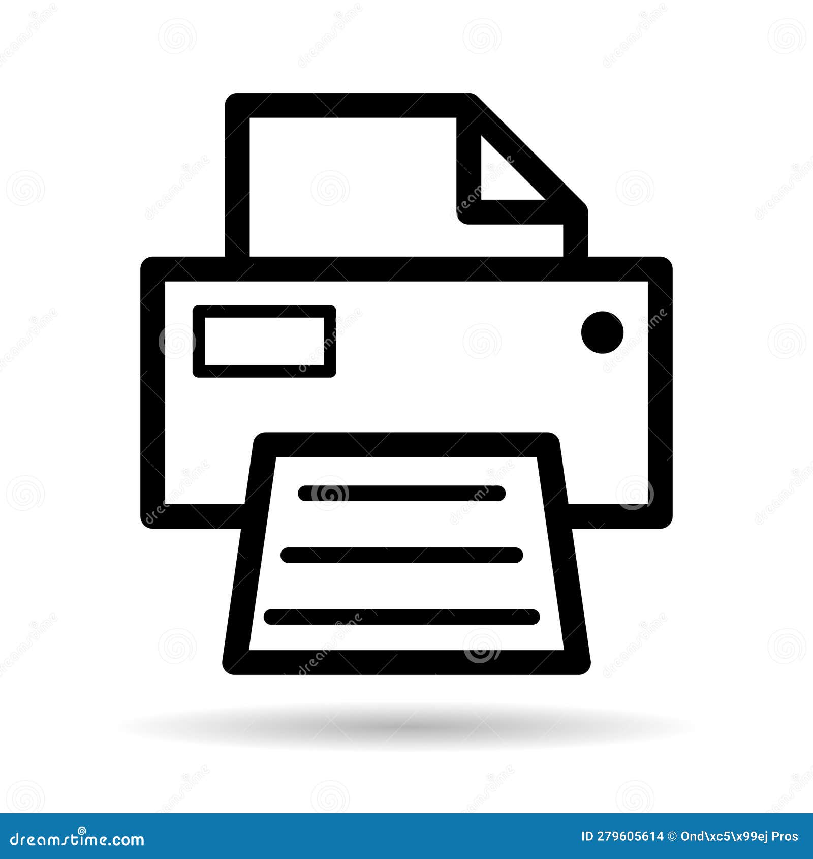 Printer Document Web Shadow Icon, Printout Machine Technology Flat Sign ...