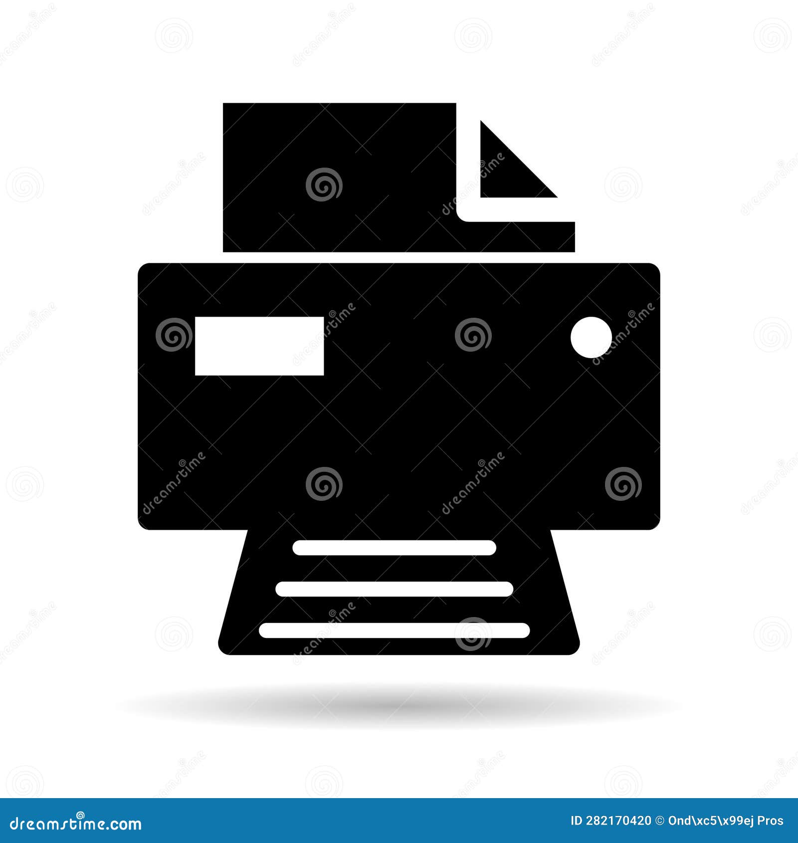Printer Document Web Shadow Icon, Printout Machine Technology Flat Sign ...