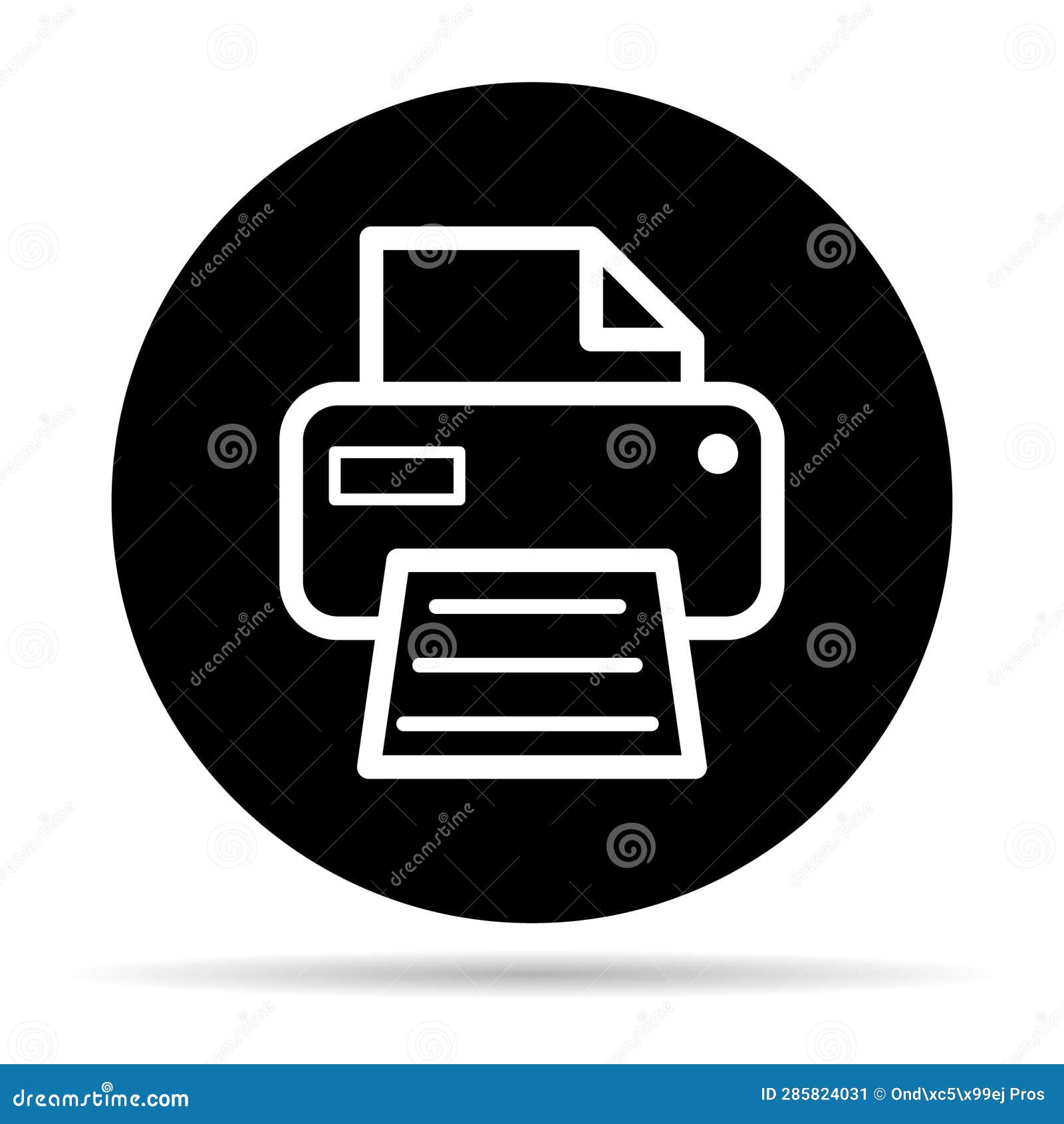 Printer Document Web Shadow Icon, Printout Machine Technology Flat Sign ...