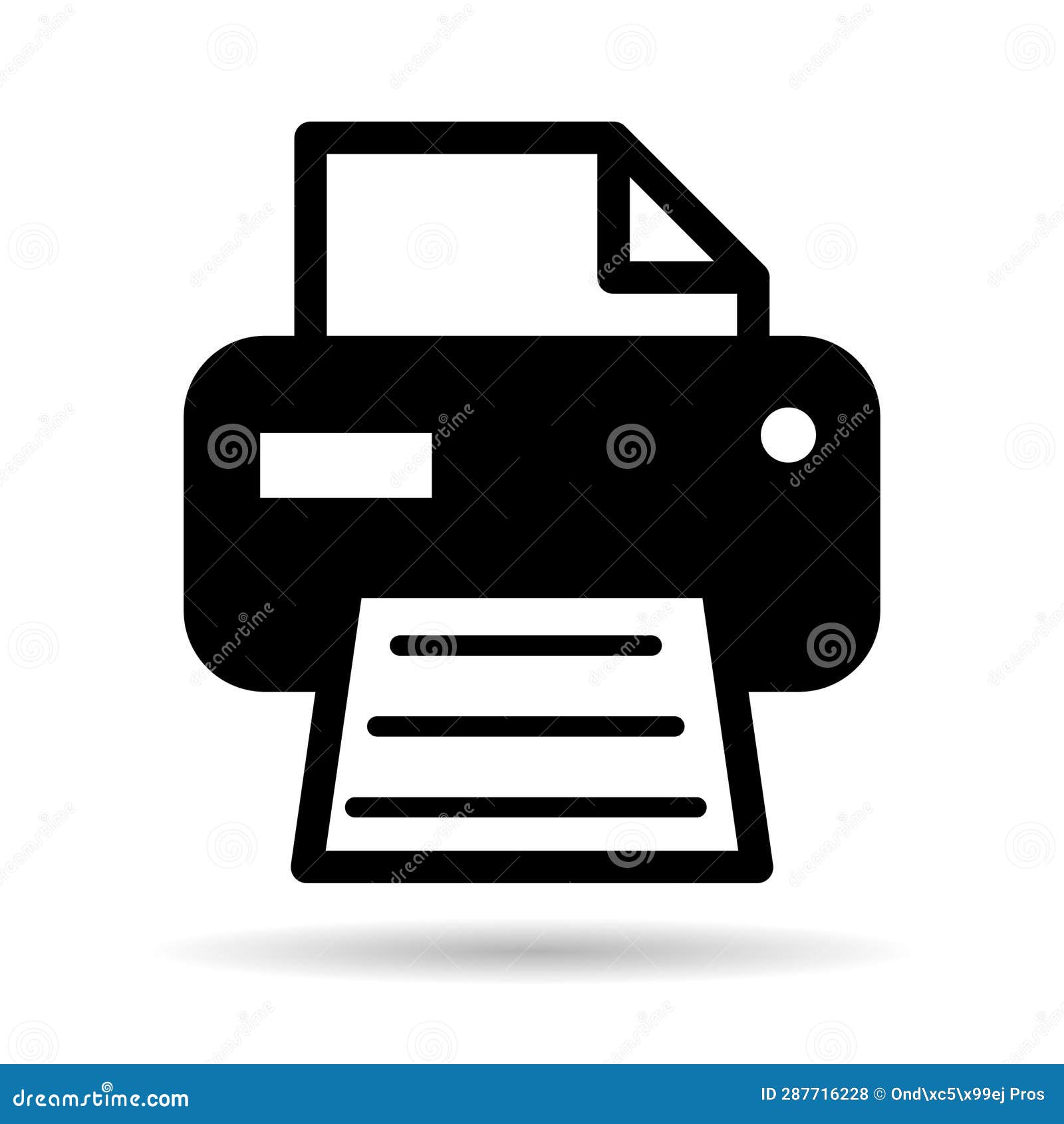 Printer Document Web Shadow Icon, Printout Machine Technology Flat Sign ...