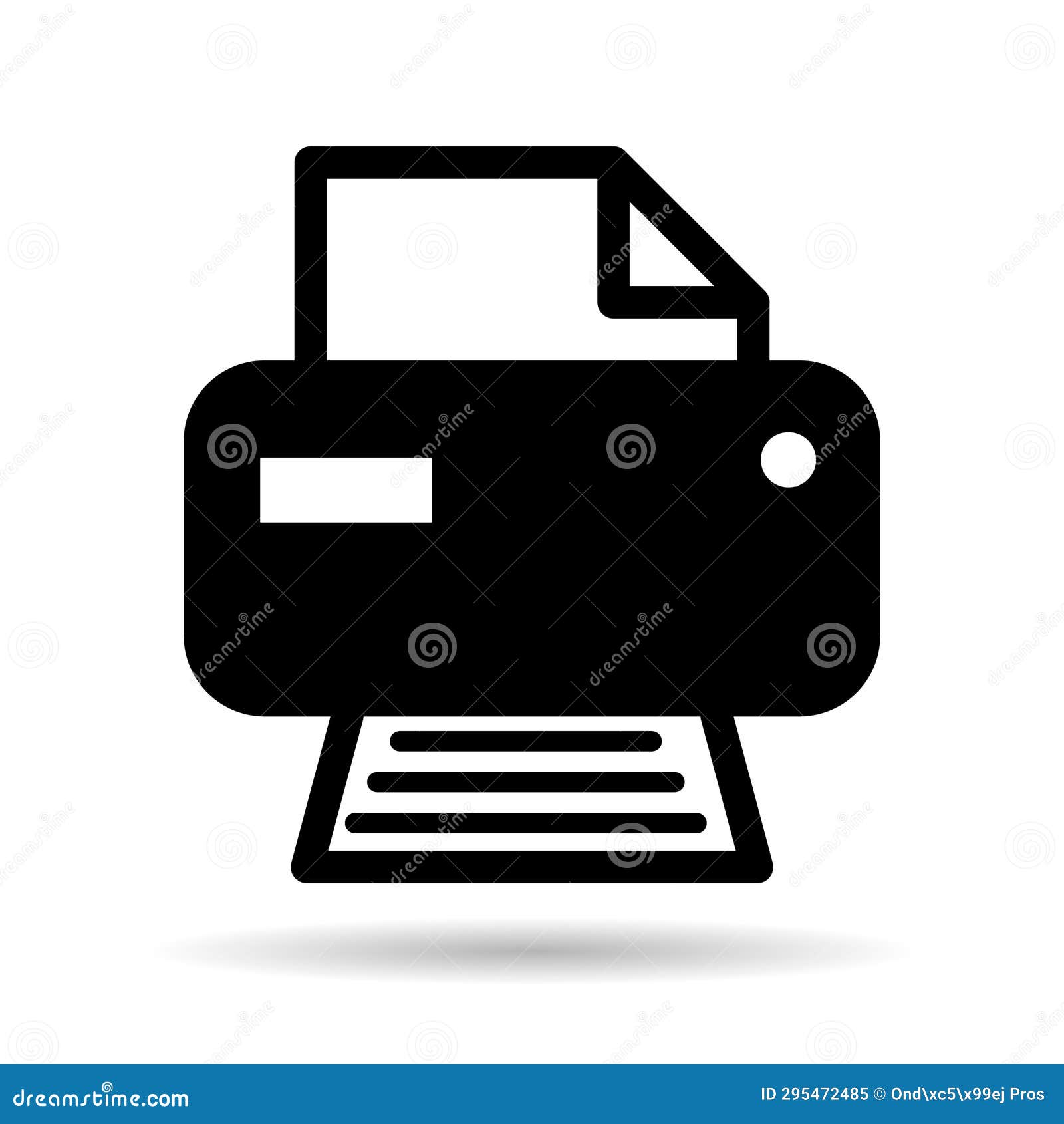 Printer Document Web Shadow Icon, Printout Machine Technology Flat Sign ...