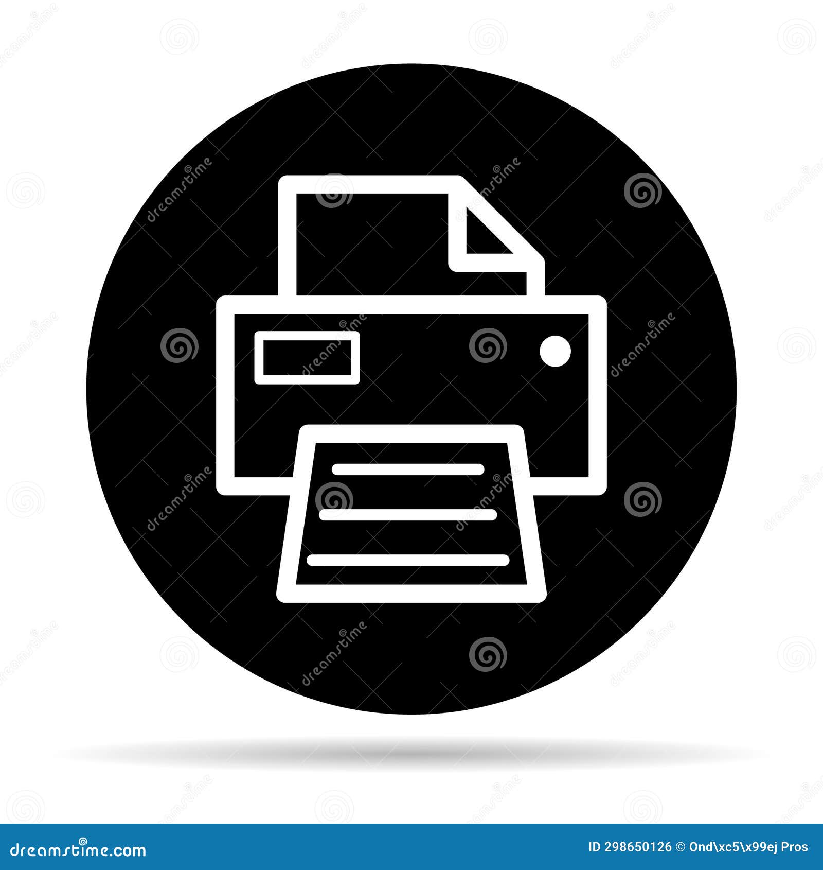 Printer Document Web Shadow Icon, Printout Machine Technology Flat Sign ...