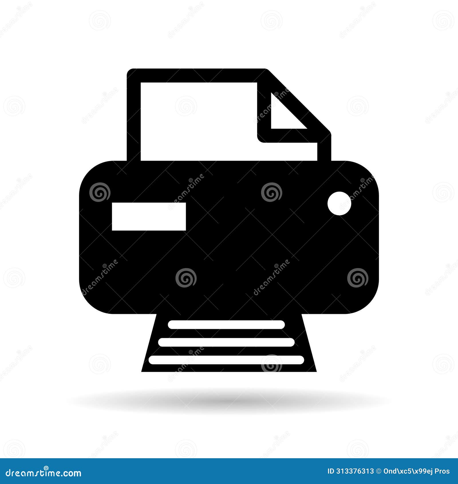 Printer Document Web Shadow Icon, Printout Machine Technology Flat Sign ...