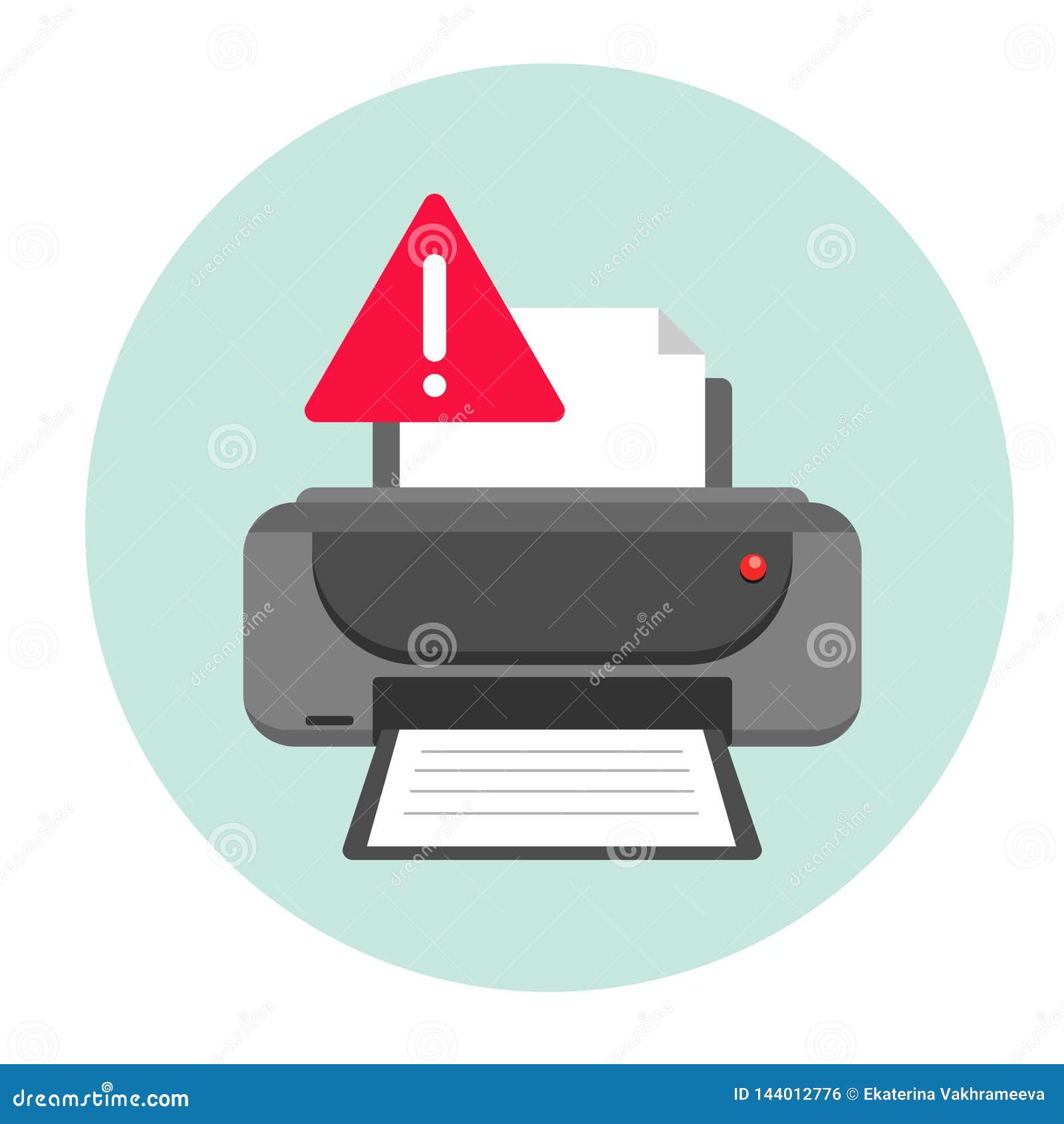 Printer Error. Vector Illustration Concept on White Background Stock ...