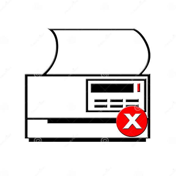 Printer error icon stock illustration. Illustration of symbol - 23710603