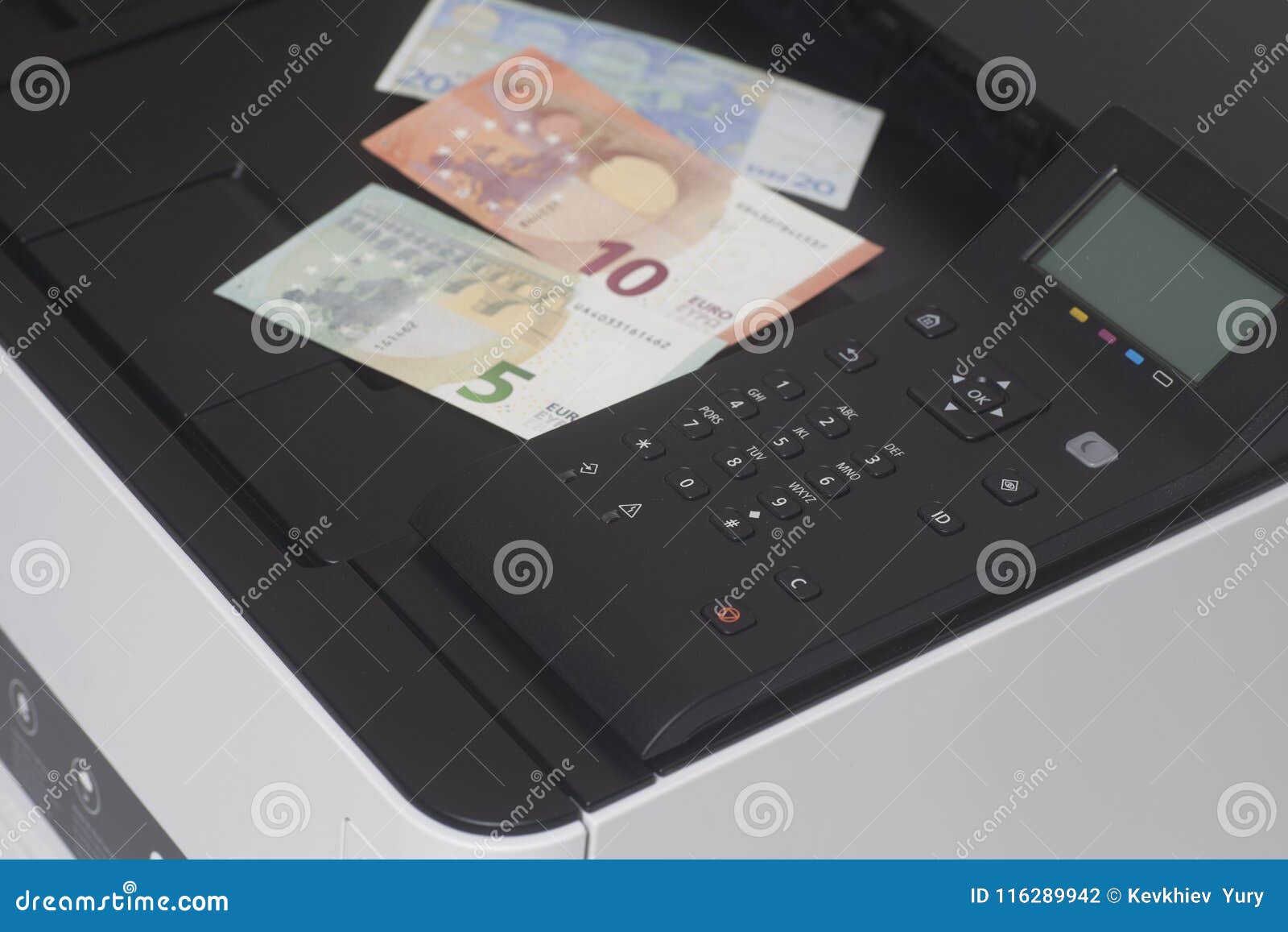 Printer with Euro Banknote Money Stock Photo - Image of banknotes ...