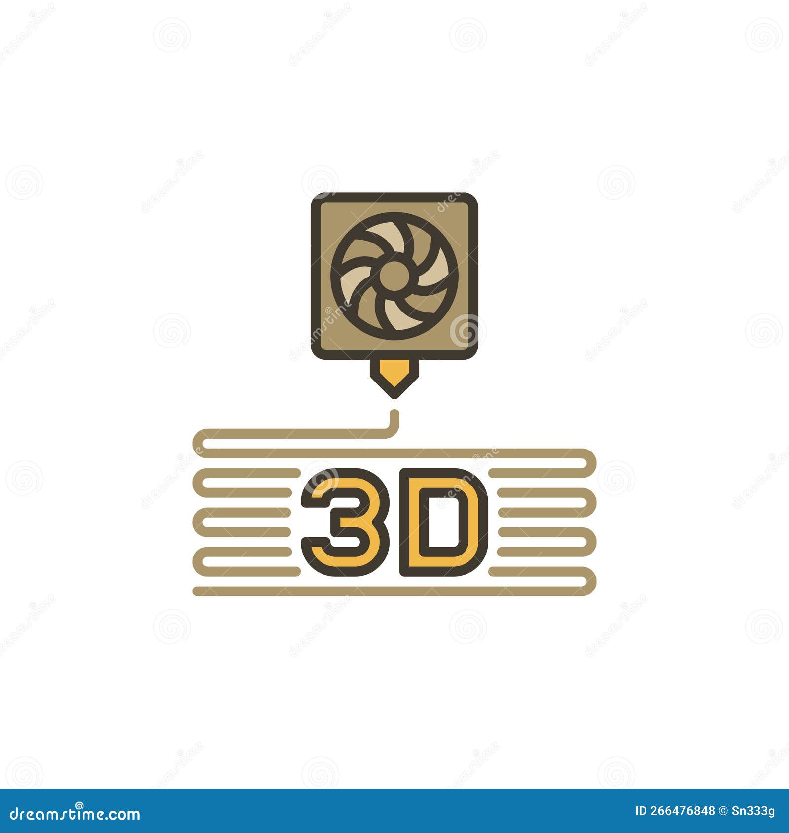 3D Printer Extruder Vector Product Development Concept Linear Icon ...