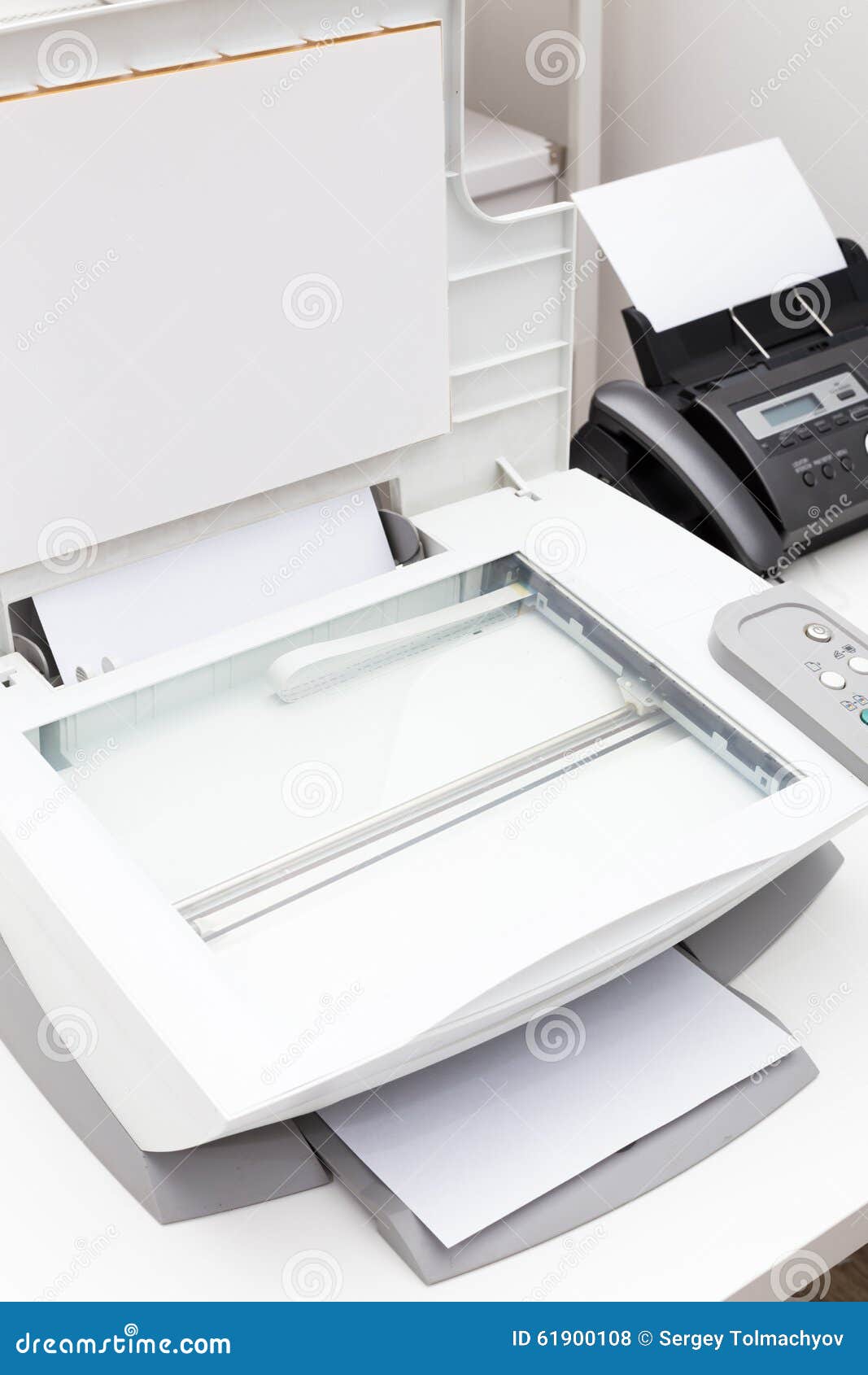 Printer and fax machine stock photo. Image of machine - 61900108