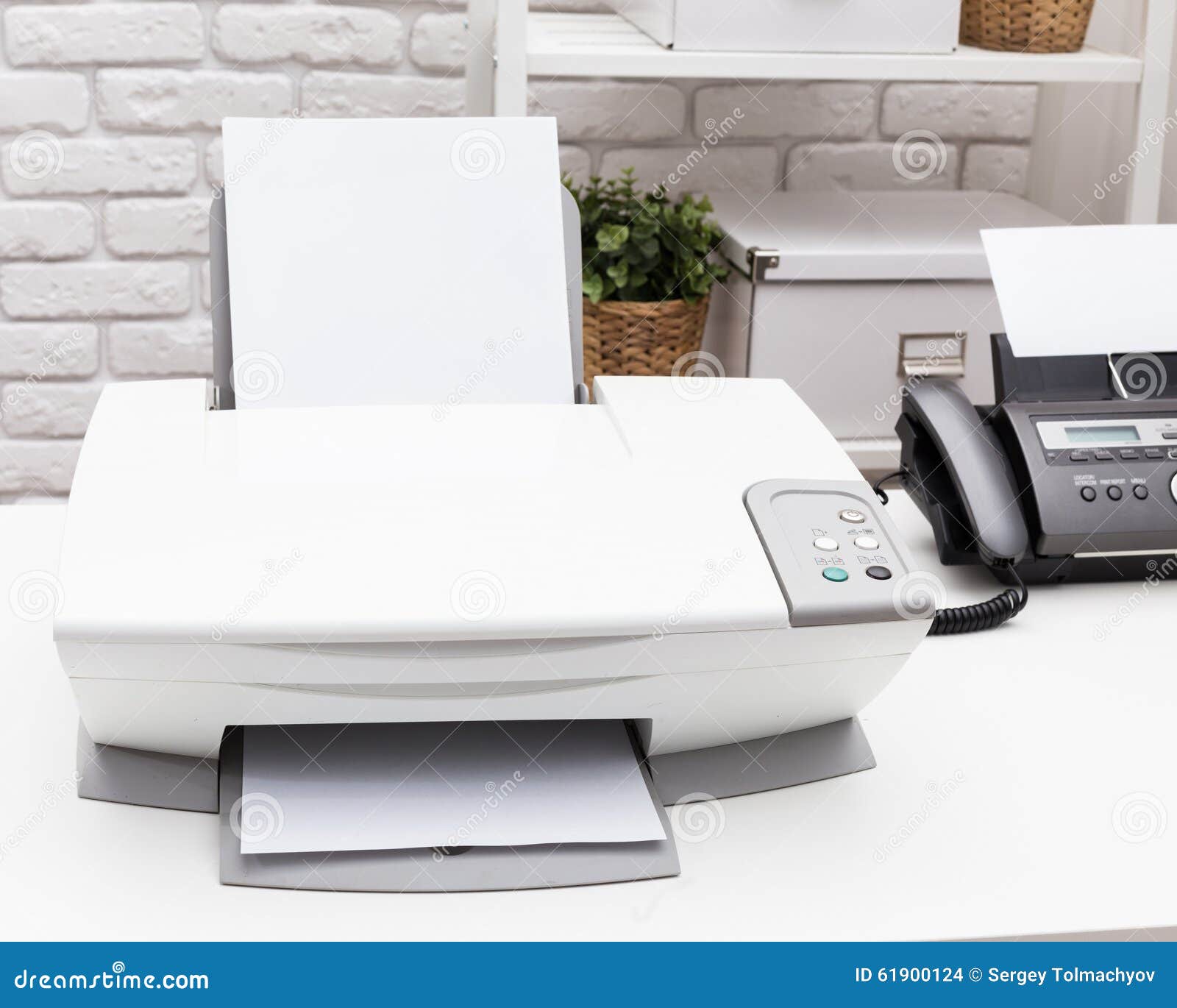 Printer and fax machine stock photo. Image of flat, secretary - 61900124