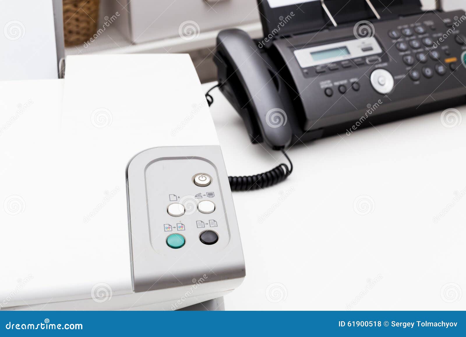 Printer and fax machine stock photo. Image of printer - 61900518