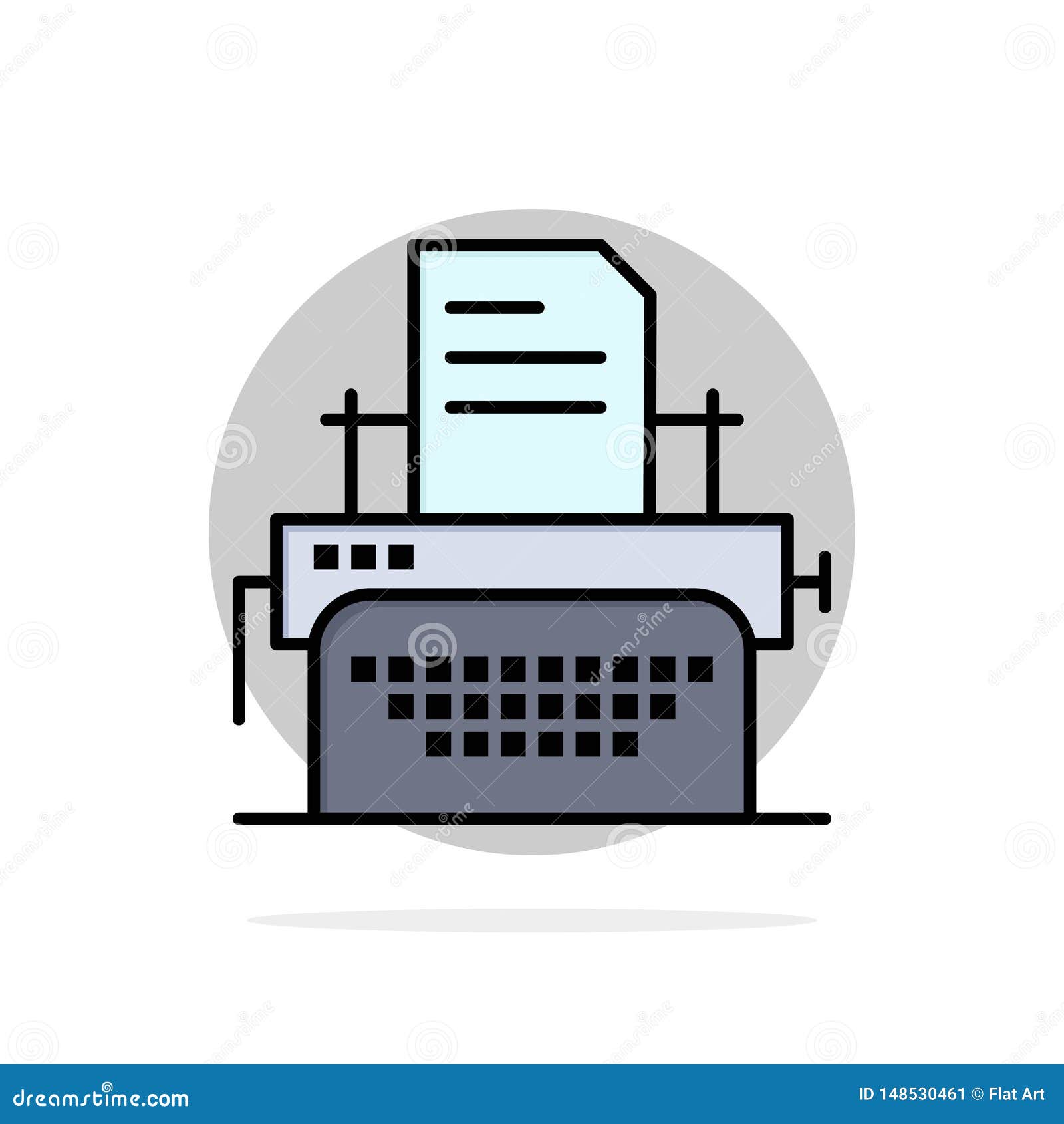 Printer, Fax, Print, Machine Abstract Circle Background Flat Color Icon ...