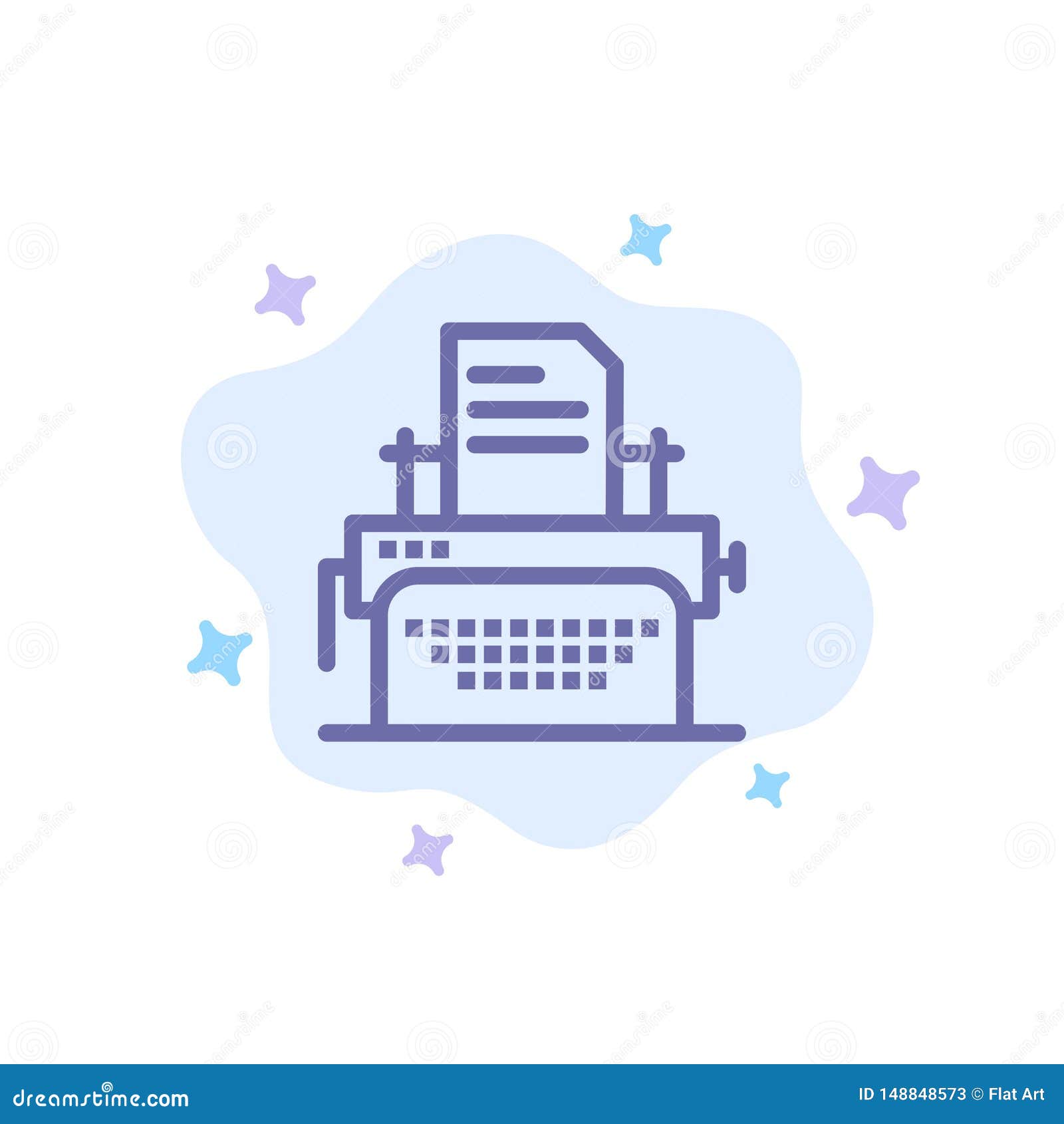Printer, Fax, Print, Machine Blue Icon on Abstract Cloud Background ...