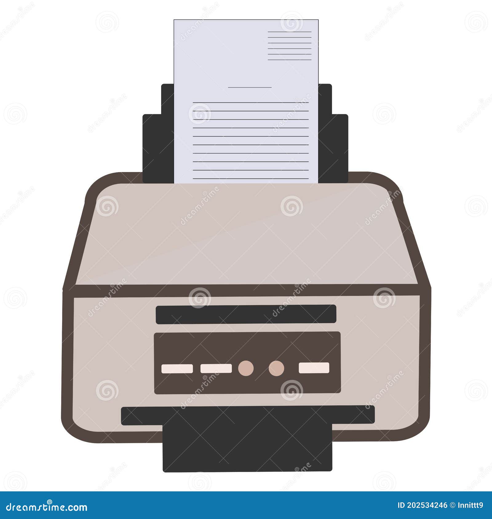 Printer Icon with A4 Sheet of Paper Isolated on White Background ...