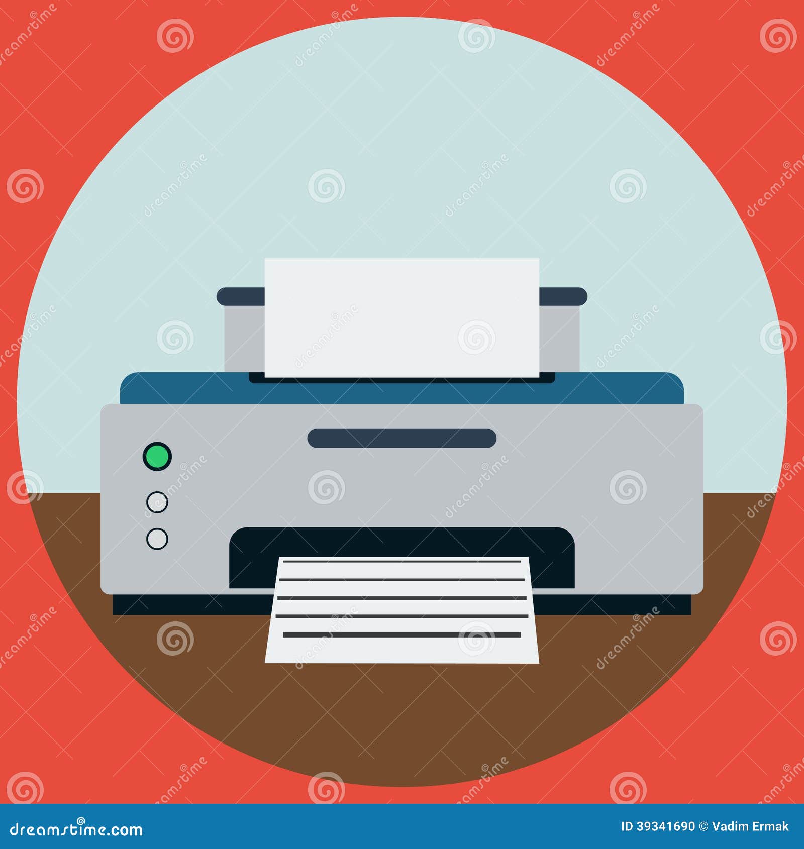 Printer Flat Vector Illustration Stock Vector - Illustration of ...