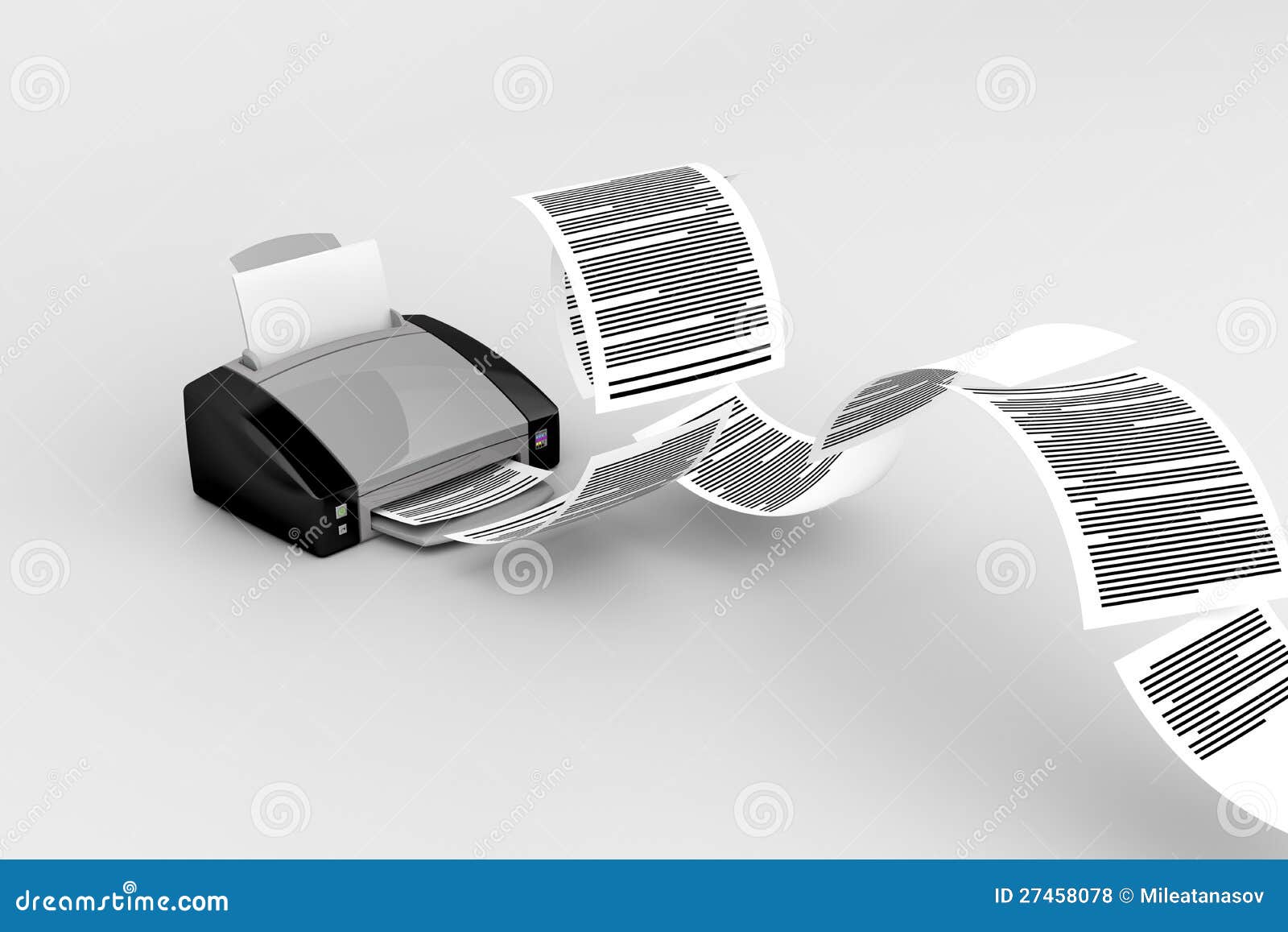 Flying Documents A Bachelor Of Archival Office, Isolated On White ...