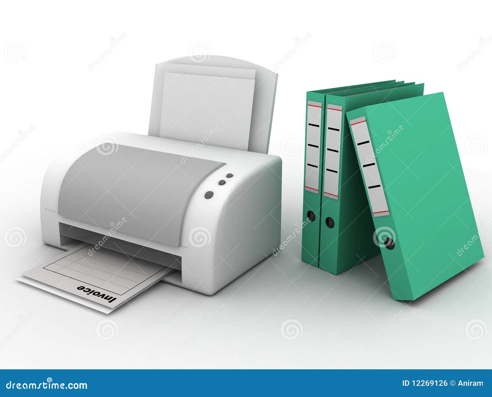 Printer with folders stock illustration. Illustration of equipment ...