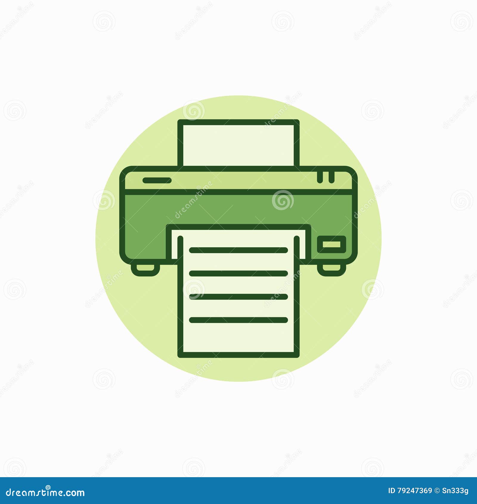 Printer green icon stock vector. Illustration of office - 79247369
