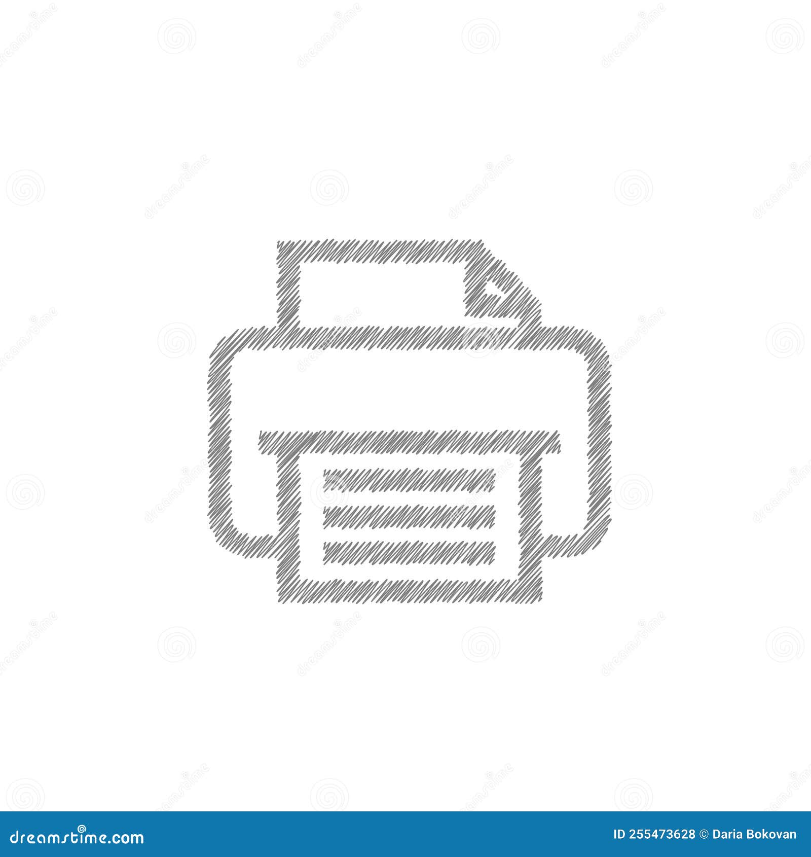 Printer Grey Sketch Vector Icon. Printer Sign Vector Design Template ...