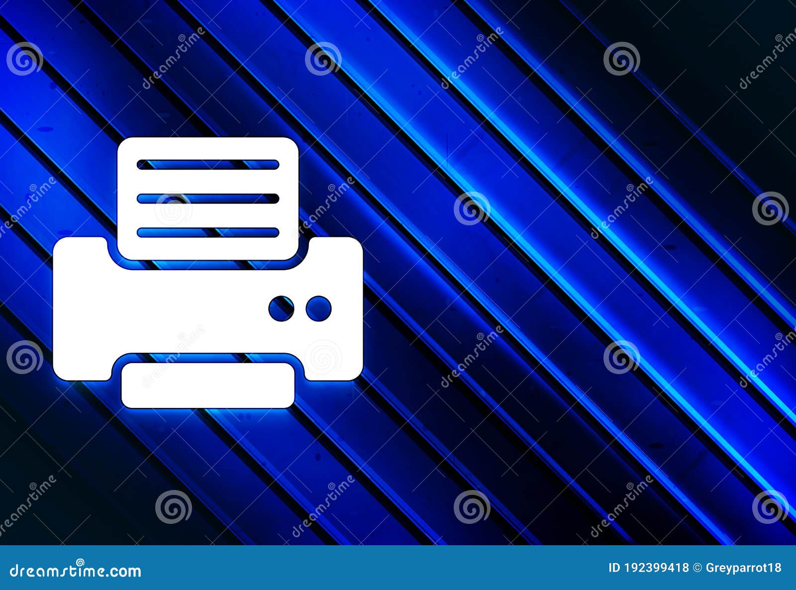 Printer Icon Artistic Line Abstract Blue Background Illustration Stock ...