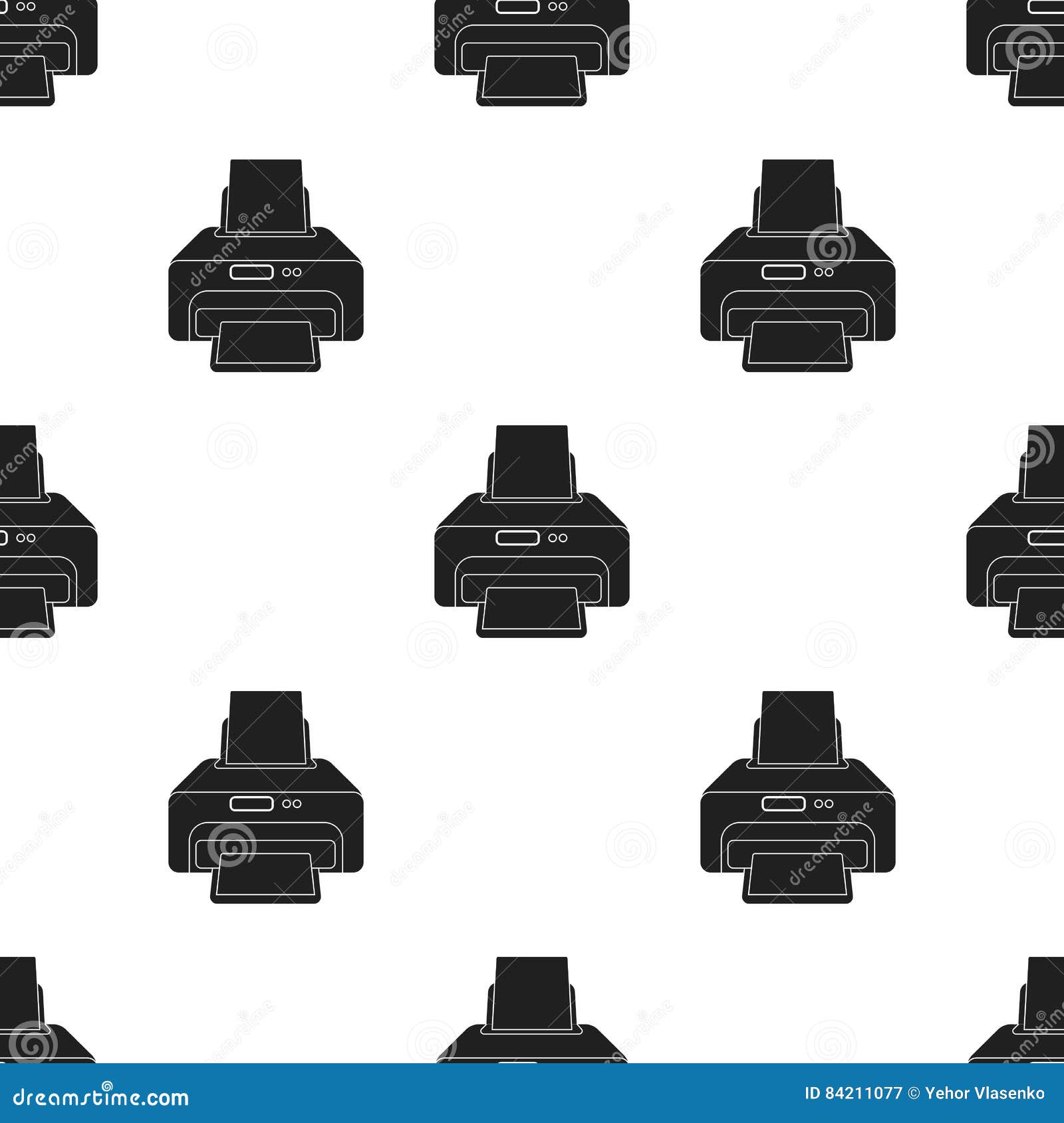 Printer Icon in Black Style Isolated on White Background. Typography ...