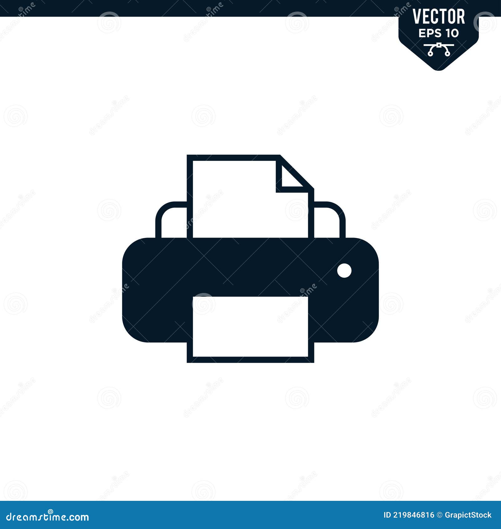 Printer Icon Collection in Glyph Style Stock Vector - Illustration of ...