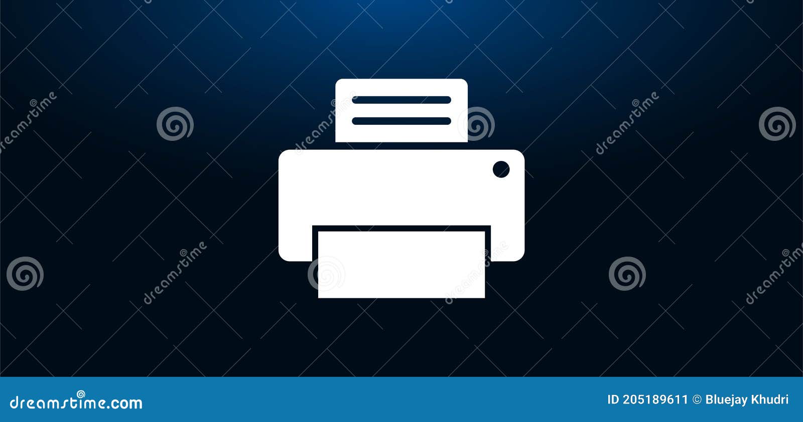 Printer Icon Crystal Blue Banner Background Stock Illustration ...