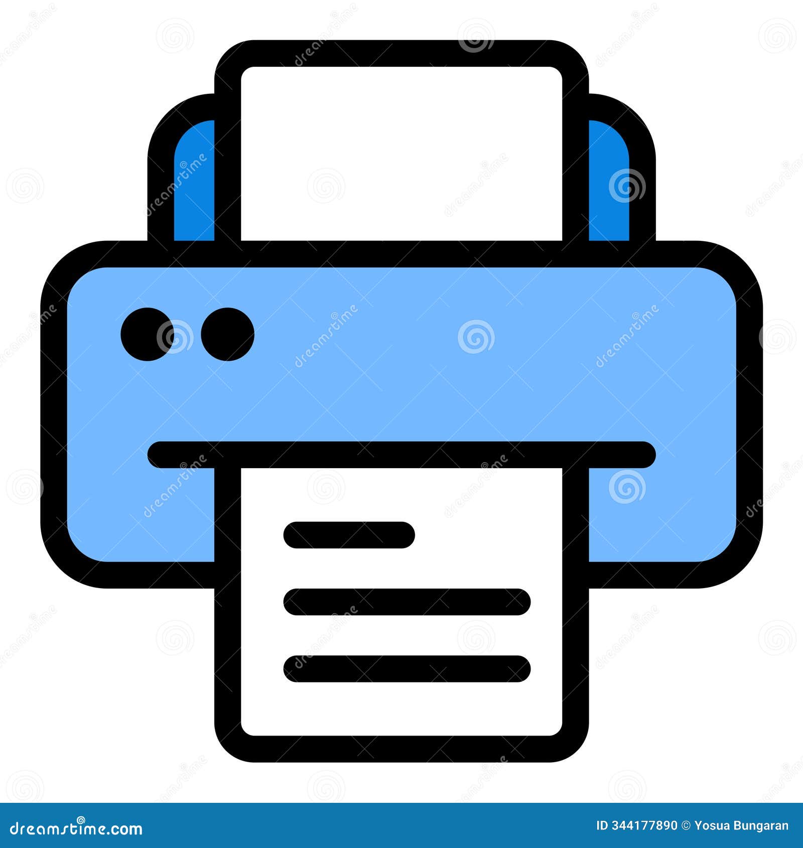 Printer Icon Document Output in Flat Line Color Style Stock Vector ...