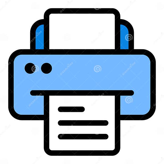 Printer Icon Document Output in Flat Line Color Style Stock Vector ...