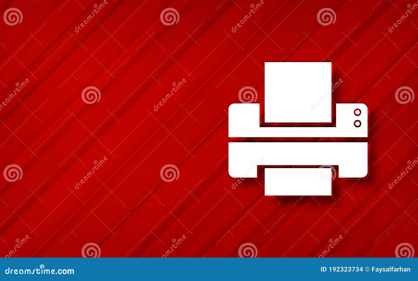 Printer Icon Dreamy Abstract Red Background Diagonal Stripe Line ...