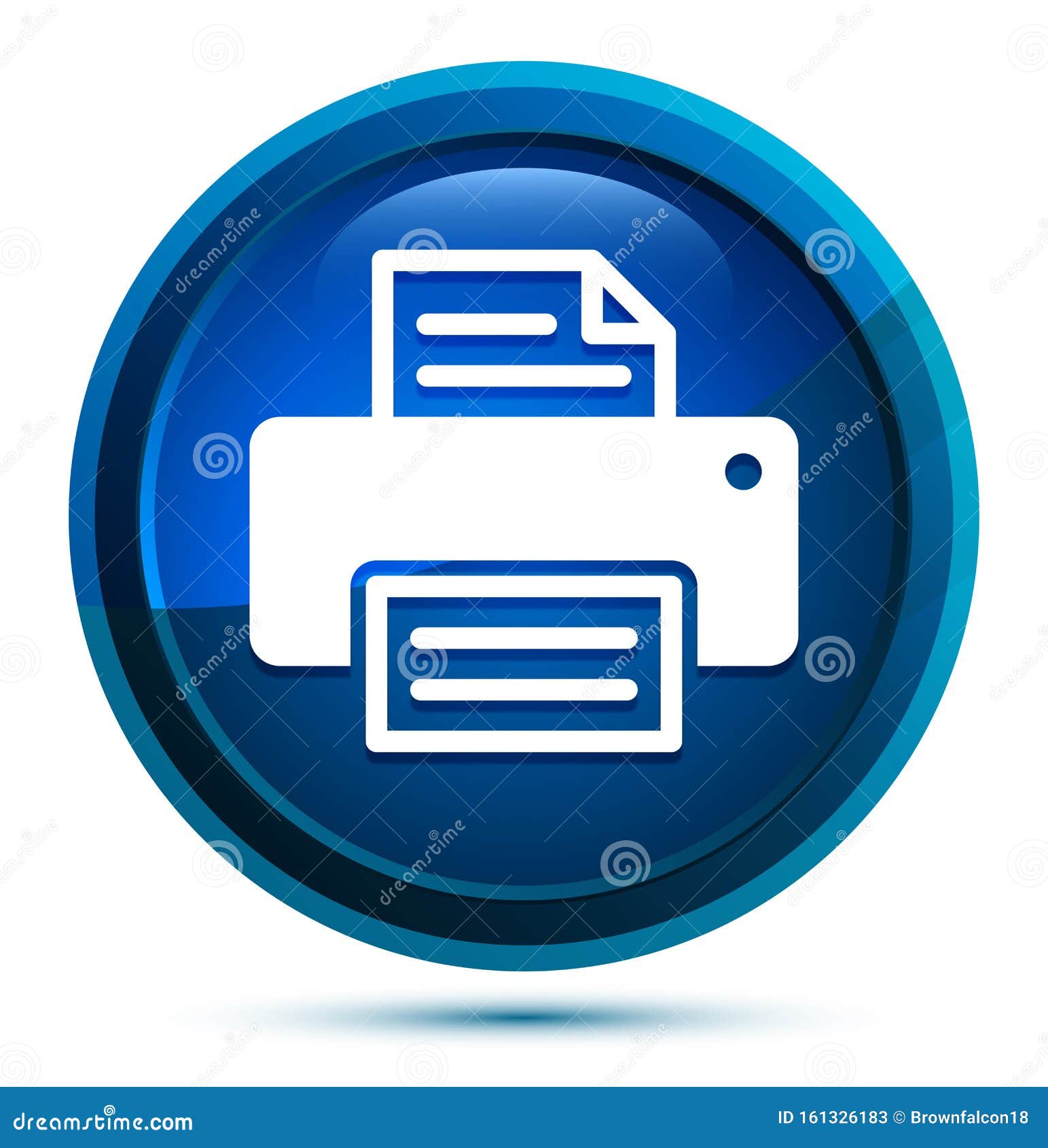 Printer Icon Elegant Blue Round Button Illustration Stock Vector ...