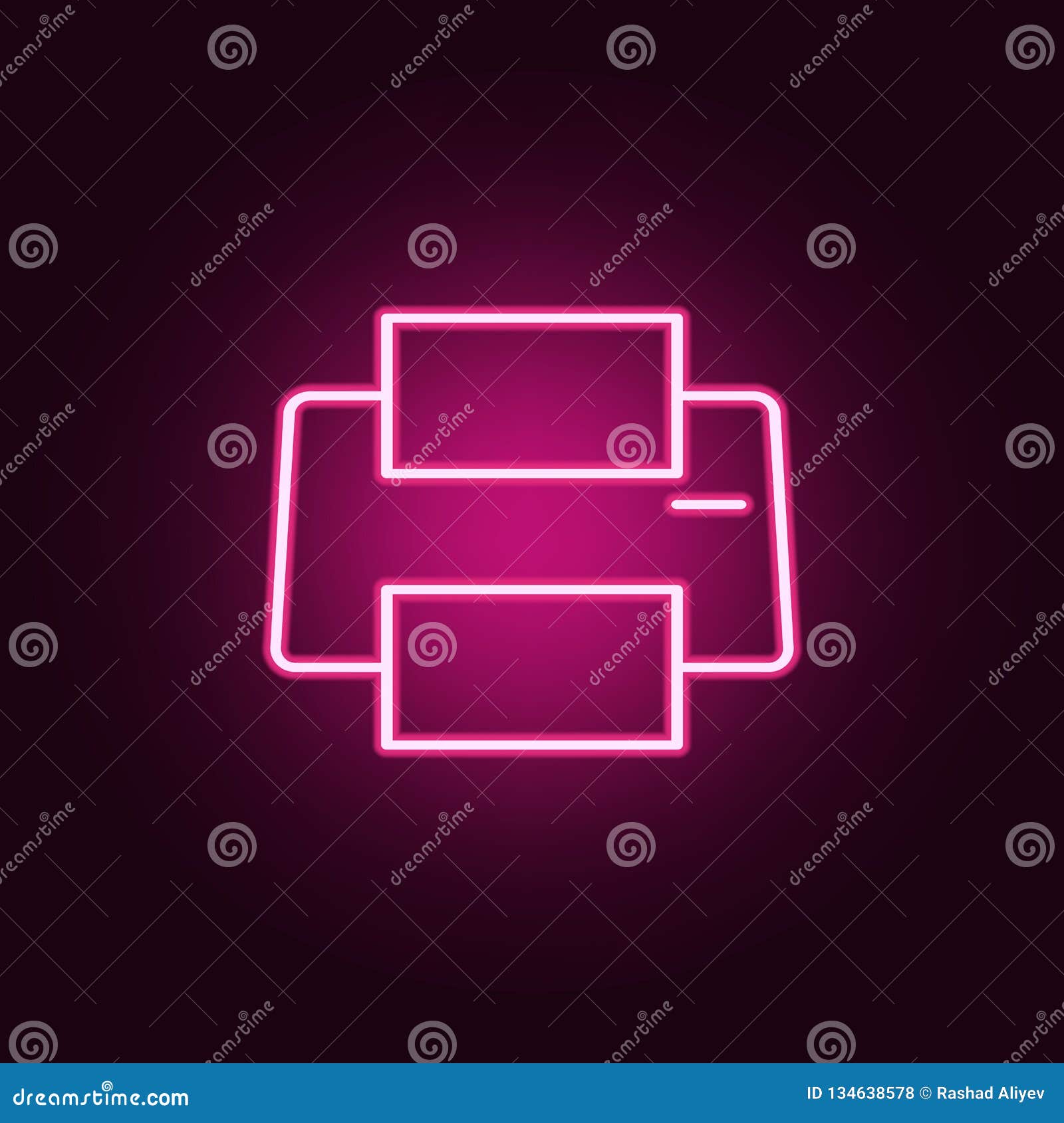 Printer Icon. Elements of Web in Neon Style Icons Stock Illustration ...