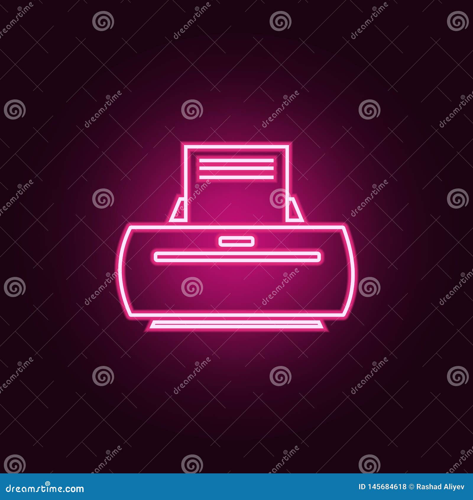 Printer Icon. Elements of Web in Neon Style Icons Stock Illustration ...