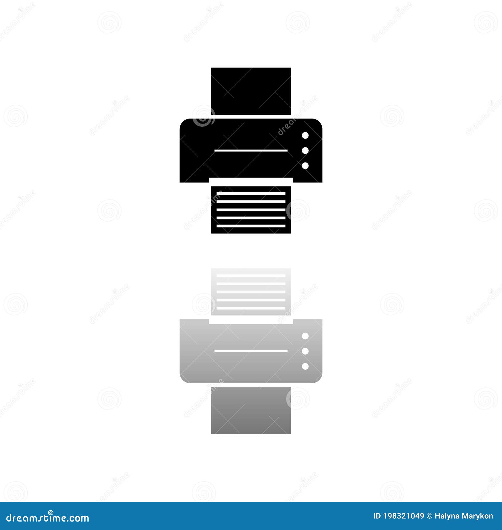 Printer icon flat stock illustration. Illustration of object - 198321049