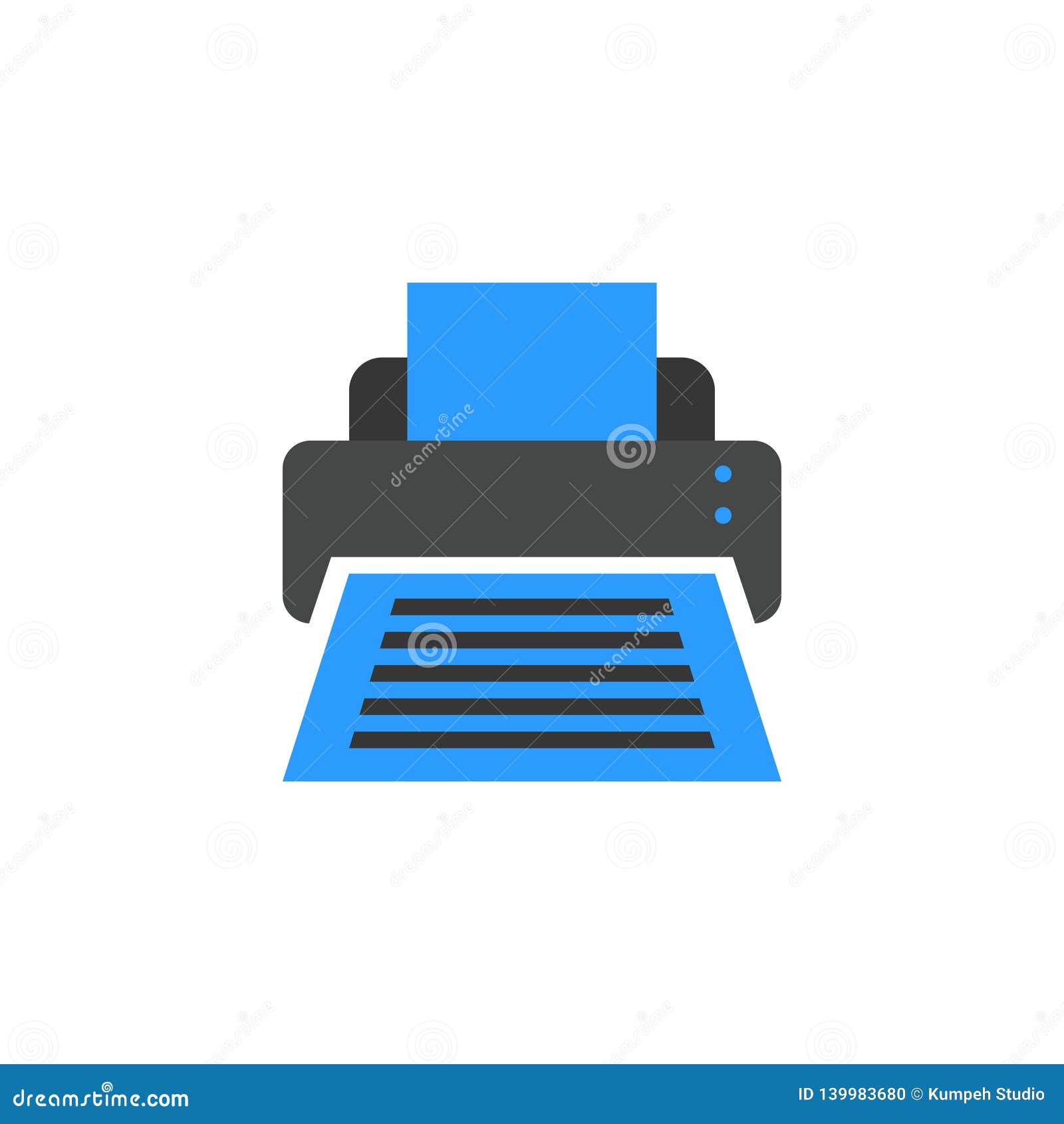 Printer Icon Flat Cartoon Style Vector Illustration Stock Vector ...