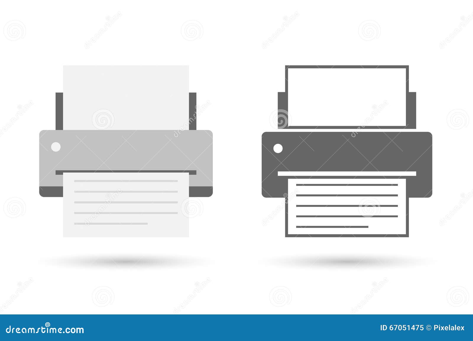 Printer icon flat stock vector. Illustration of technology - 67051475