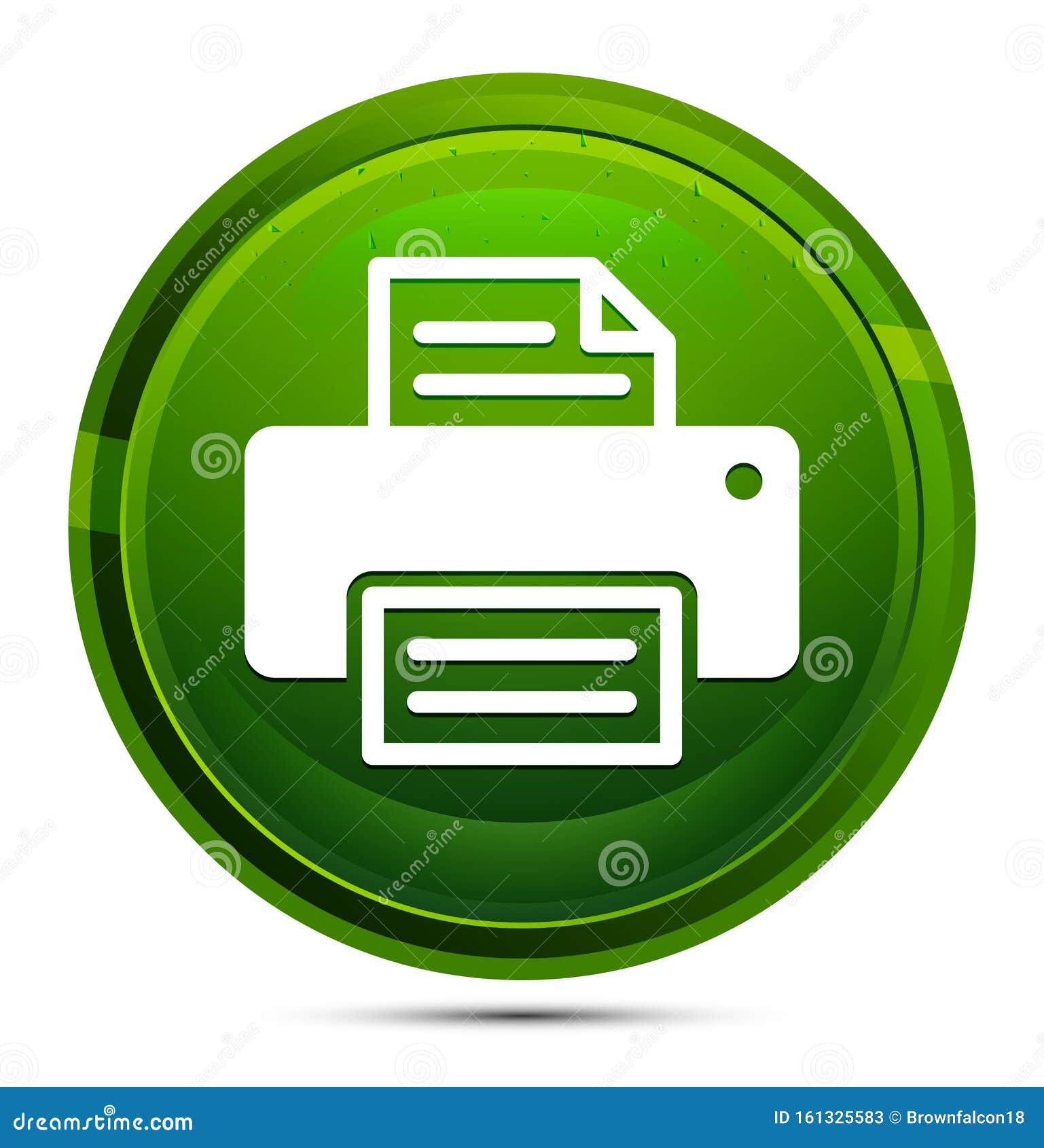 Printer Icon Glassy Green Round Button Illustration Stock Vector ...