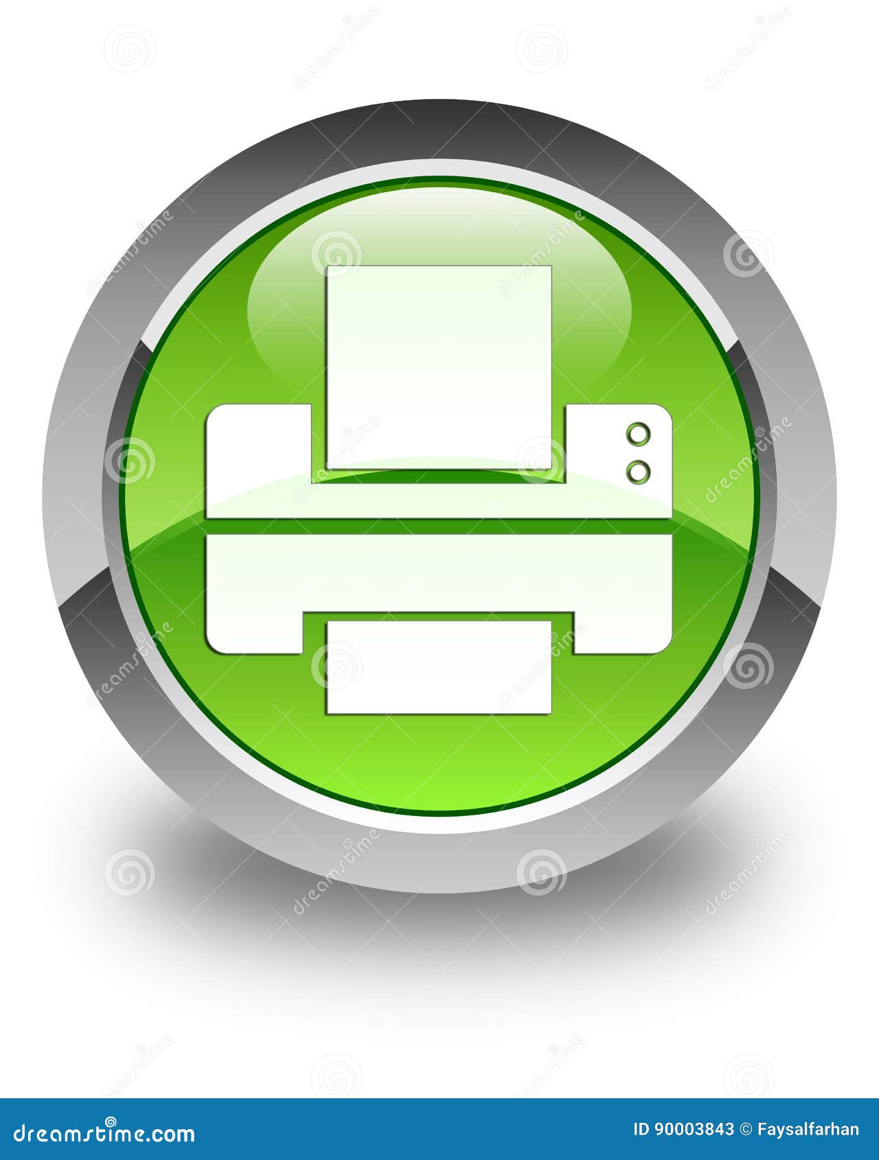Printer Icon Glossy Green Round Button Stock Illustration ...